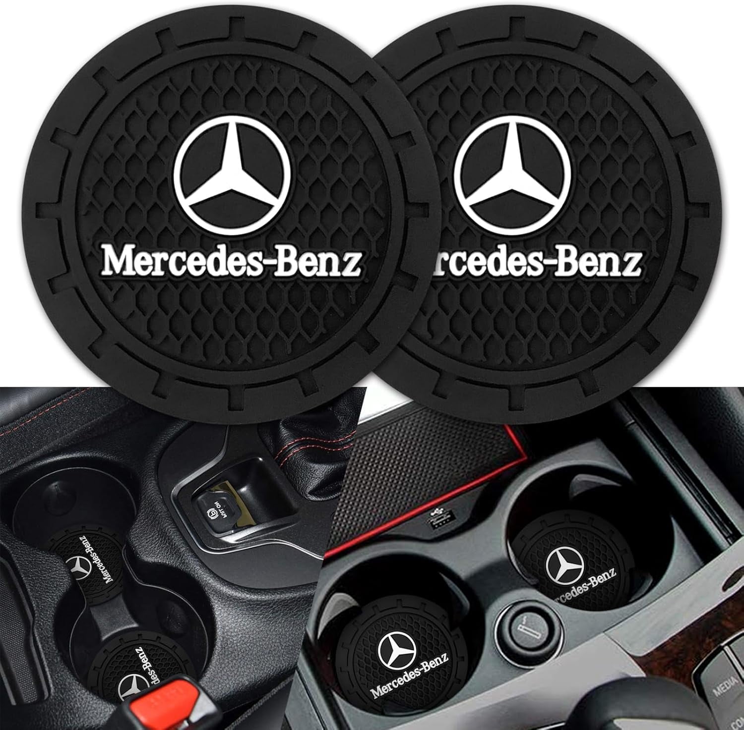 Car Cup Holder Coaster for Mercedes Benz Recessed Silicone Cupholder ...