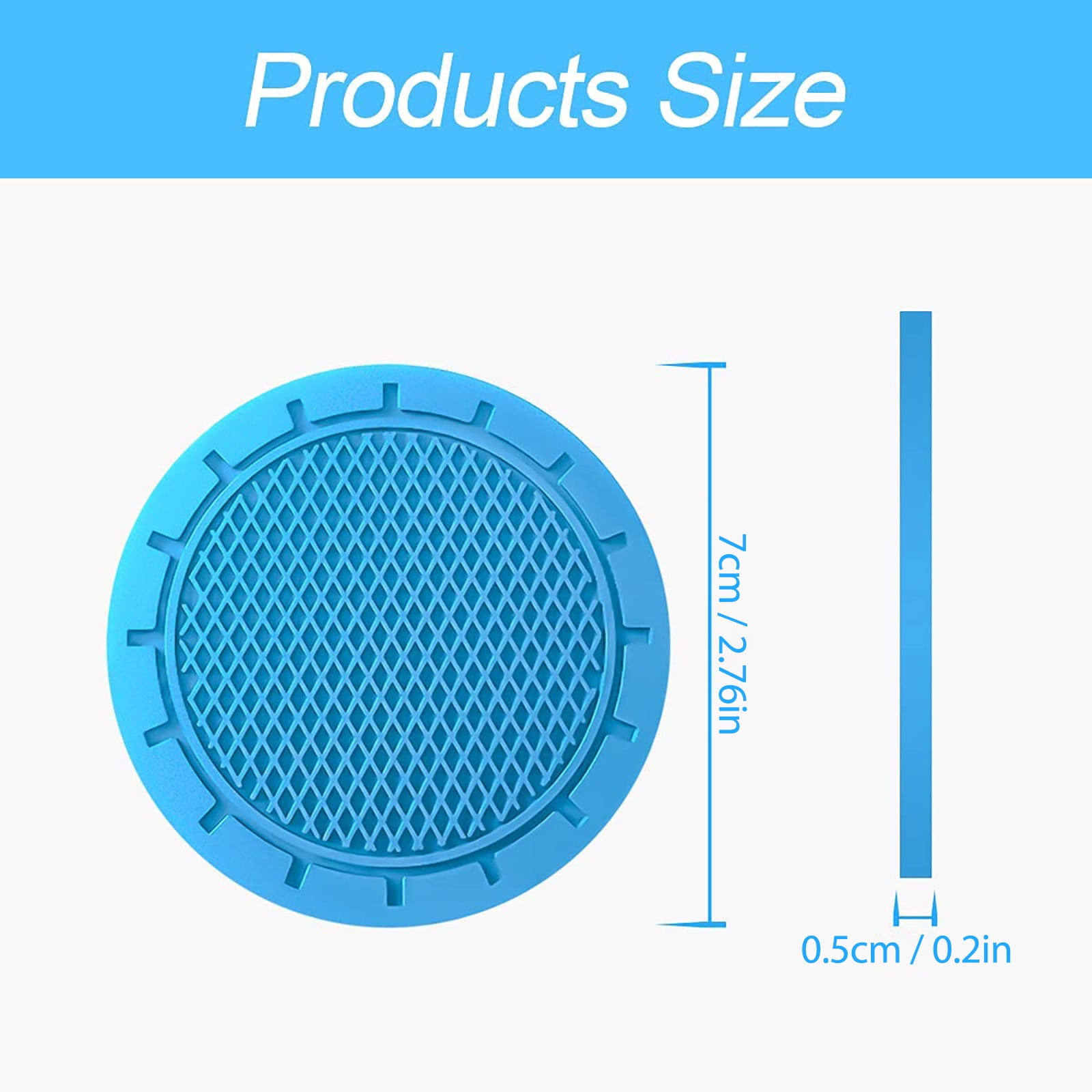 Car Cup Holder Cup Mat, Non-Slip Universal Insert Cup Mat, Non-Slip PVC ...