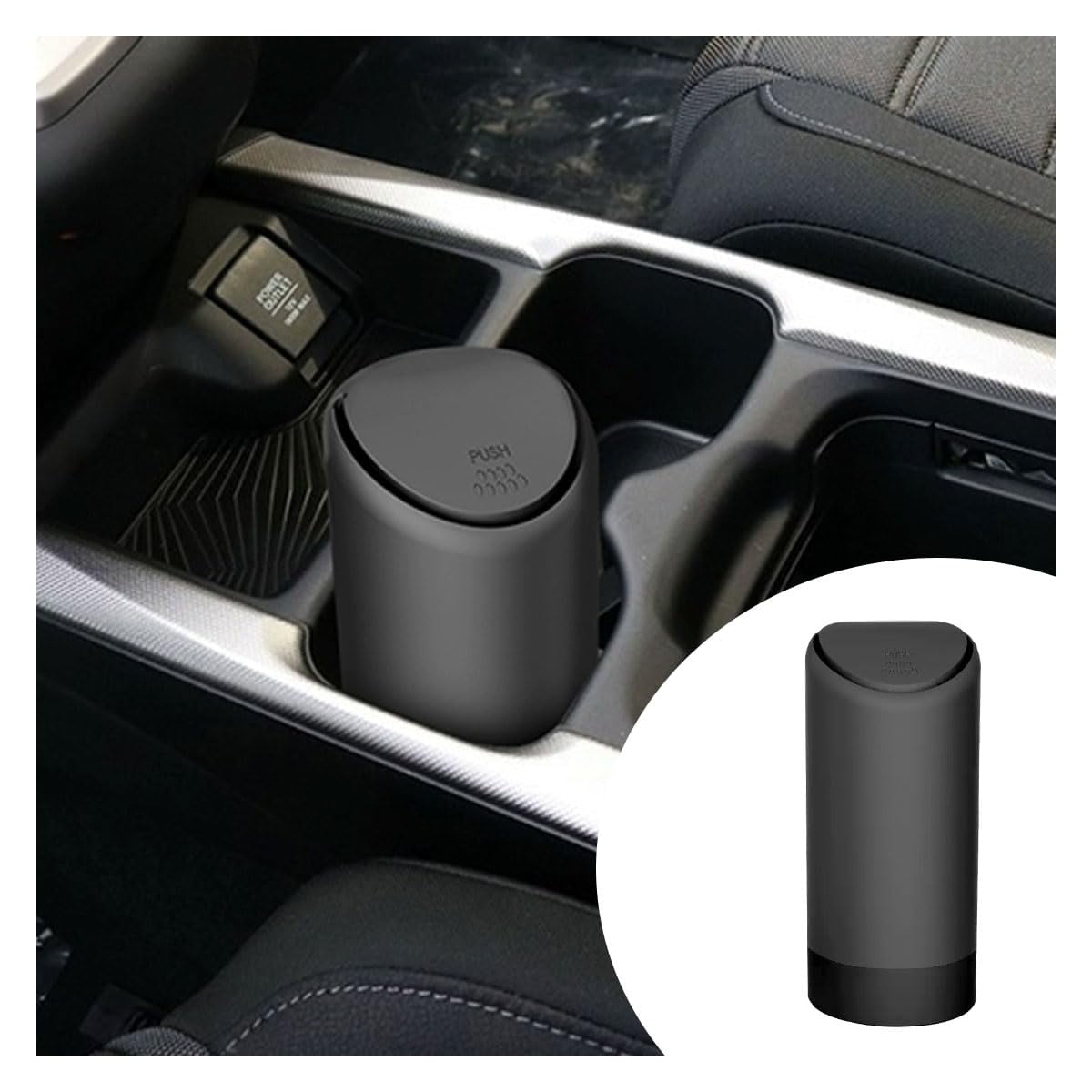 Car Cup Holder Trash Can, Garbage Container Bin Lid, Leakproof ...