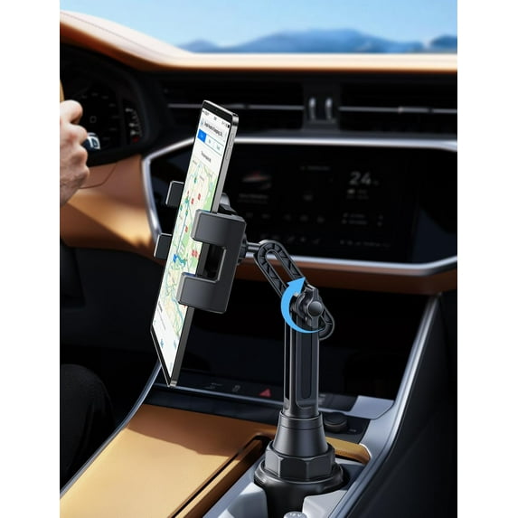 Car Cup Tablet Holder - [15" Height Adjustable][ Fast Setup] Cup Holder ...