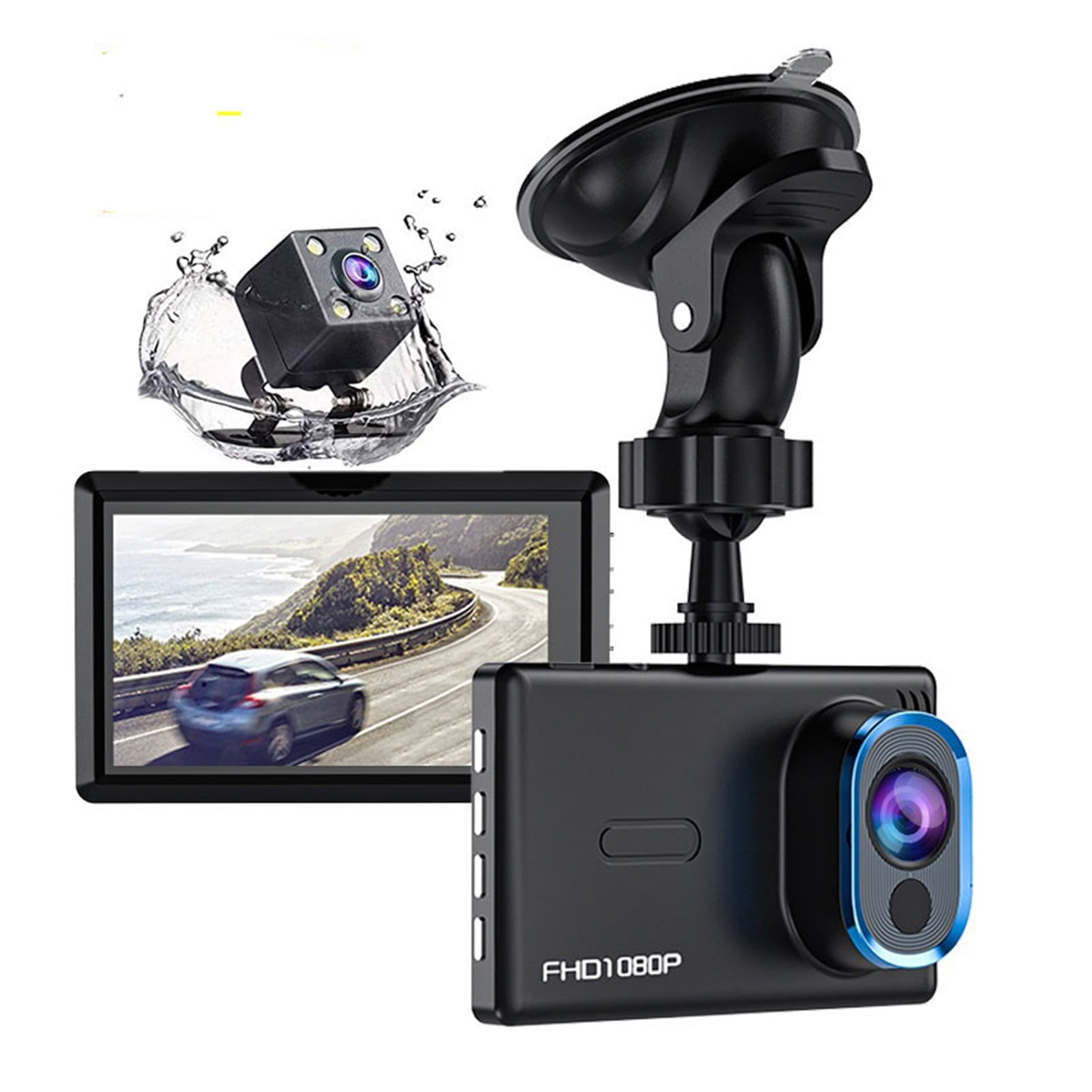 Car DVR Dash Camera Rear View Dual Lens Full HD 1080P Cycle Recording G ...
