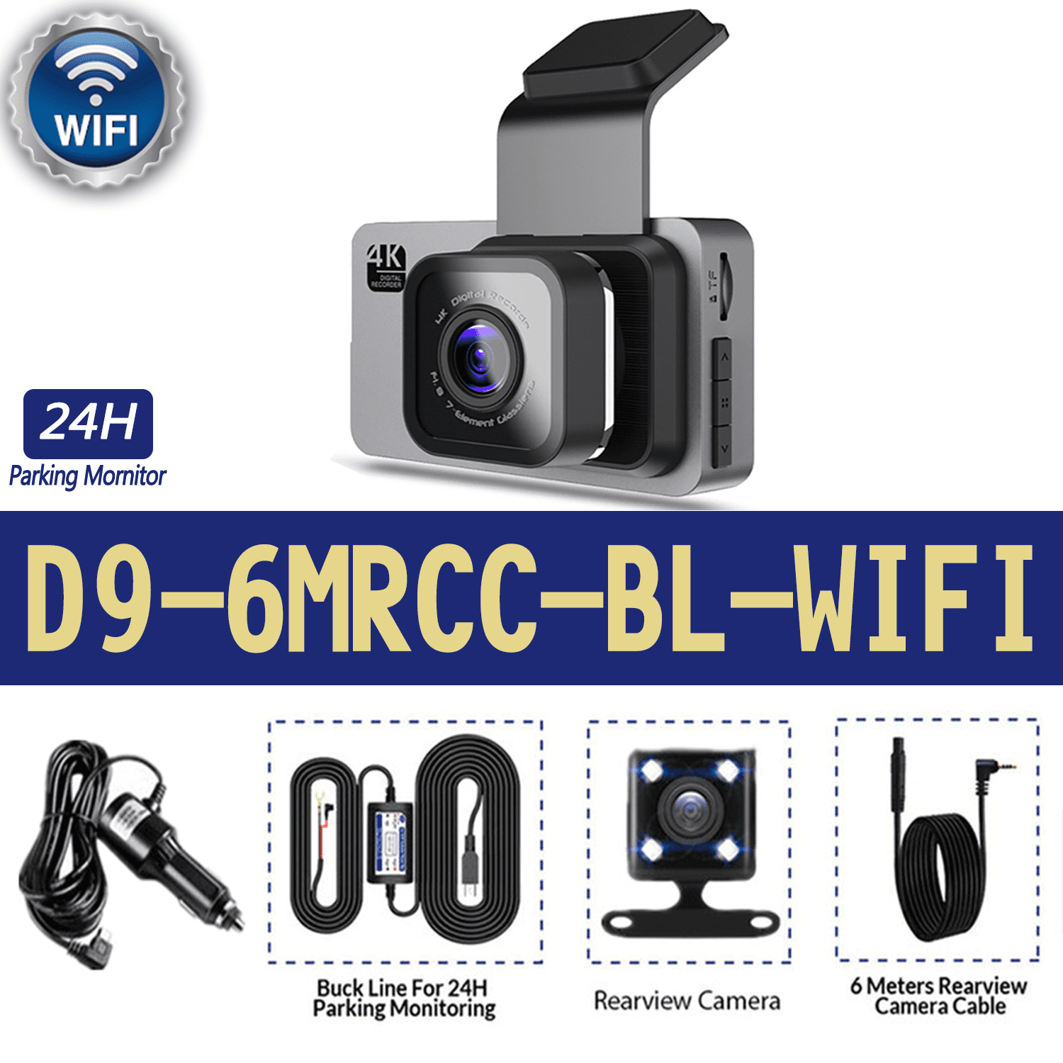 Car DVR Dashcam 4K WIFI GPS Camera Video Recorder Auto Camcorder Night ...