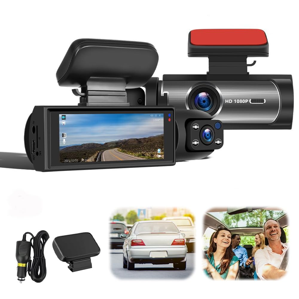 Car Dash Cam, 2025 New Front and Rear Dash Camera, Dual Car Dash Mount ...