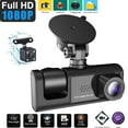 Yolispa 3 Channel Dash Cam, 1080P Front and Rear Inside, Dashcam Three ...