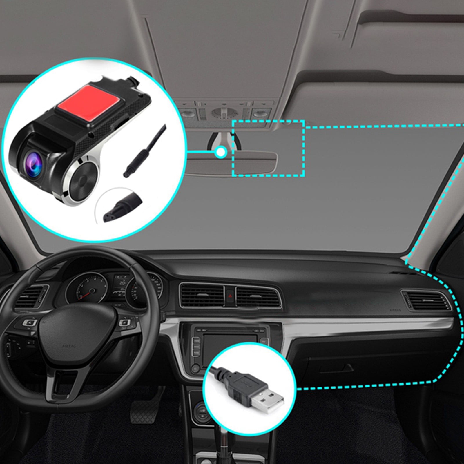 Car Dash Cam, Wi-Fi Recording, 170 Wide Angle, Loop Recording, Mobile App Access, Night Vision ...