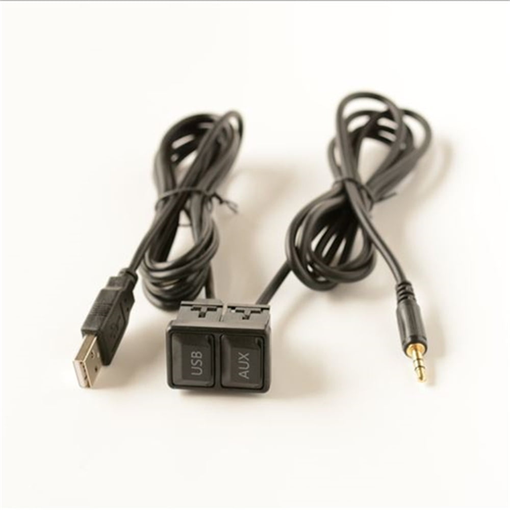 Car Dash Mount AUX USB Port Panel Extension Cable Adapter With Dust ...