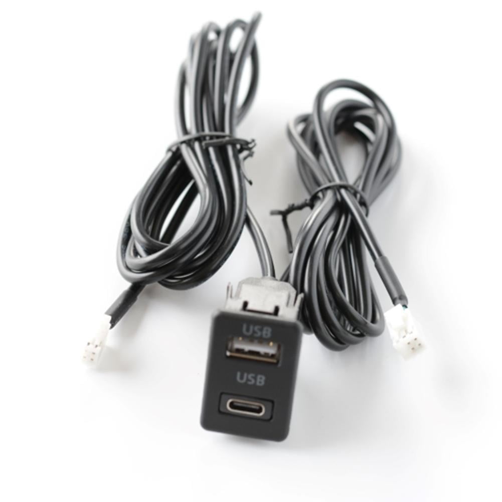 Car Dash Mount USB+TYPE-C Port Panel Interface Extension 145cm Cable ...