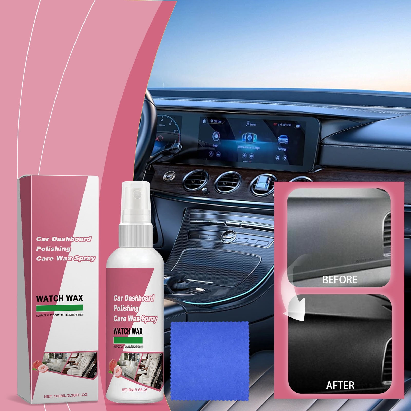 Car Dashboard Care Car Dashboard Polishing Care Wax Spray Car Box Door ...