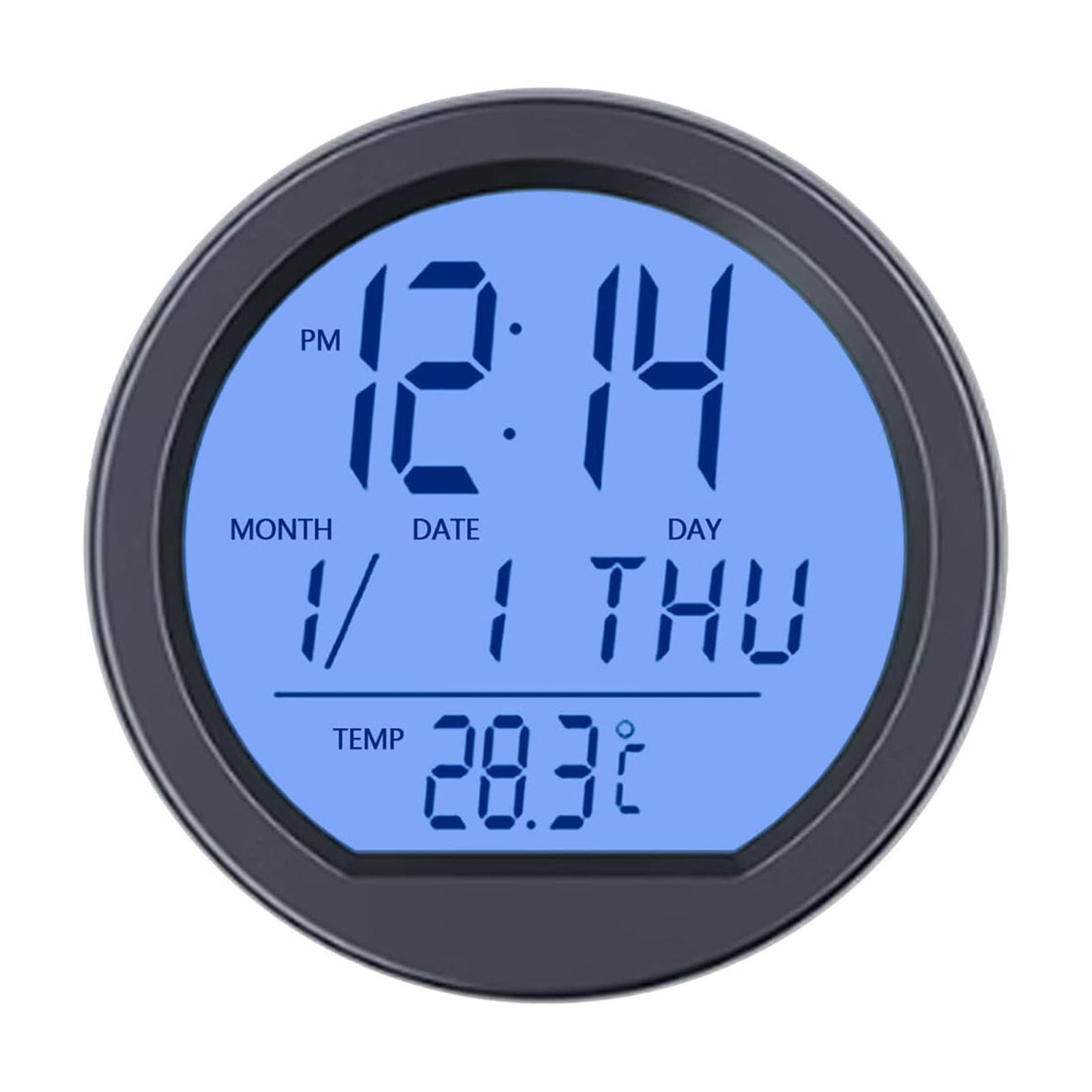 Car Dashboard Clock with Automatic Backlight at Night, Solar-Powered ...