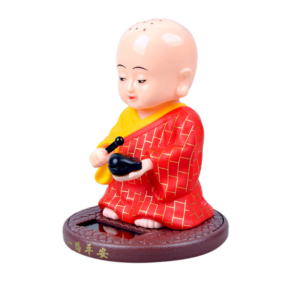 Toy Solar Monk Statue Ornaments Solar Powered Ornament Home Decor 10X7 ...