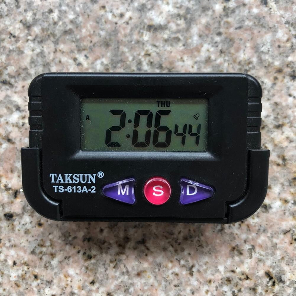 Car Dashboard Desk Clock Digital LCD Screen Alarm Clock With Flexible ...