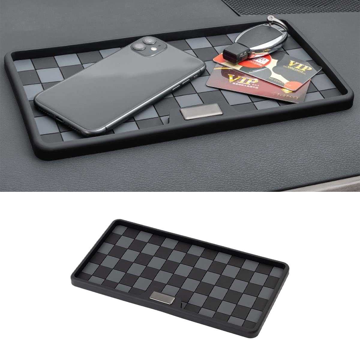 Car Dashboard Non Slip Mat, 11.06'' x 5.98'' Universal Grid Multi ...