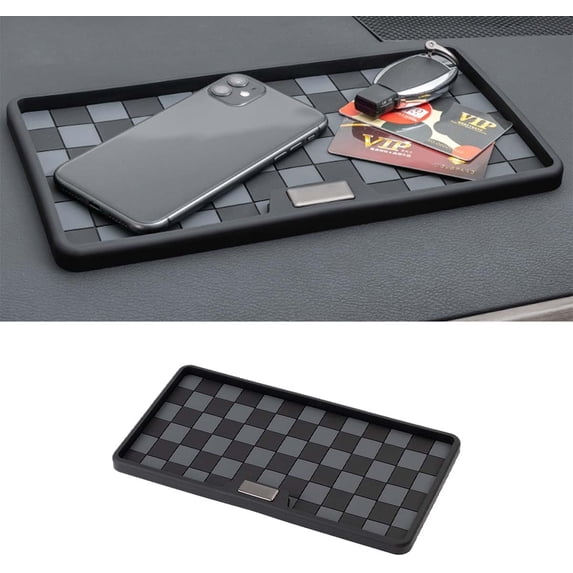 Car Dashboard Non Slip Mat, 11.06'' x 5.98'' Universal Grid Multi ...