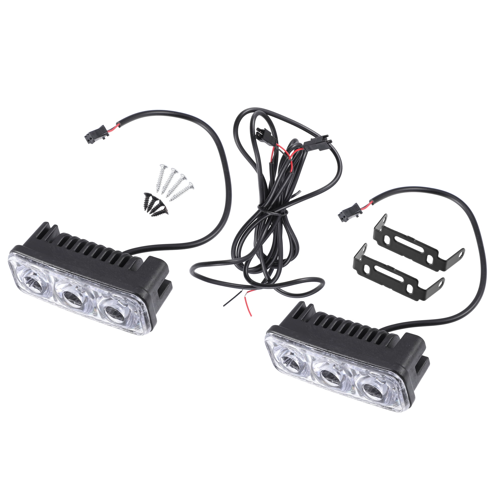 Car Daytime Running Light Bar Bumper Grille Driving Fog Lamp White 3 ...