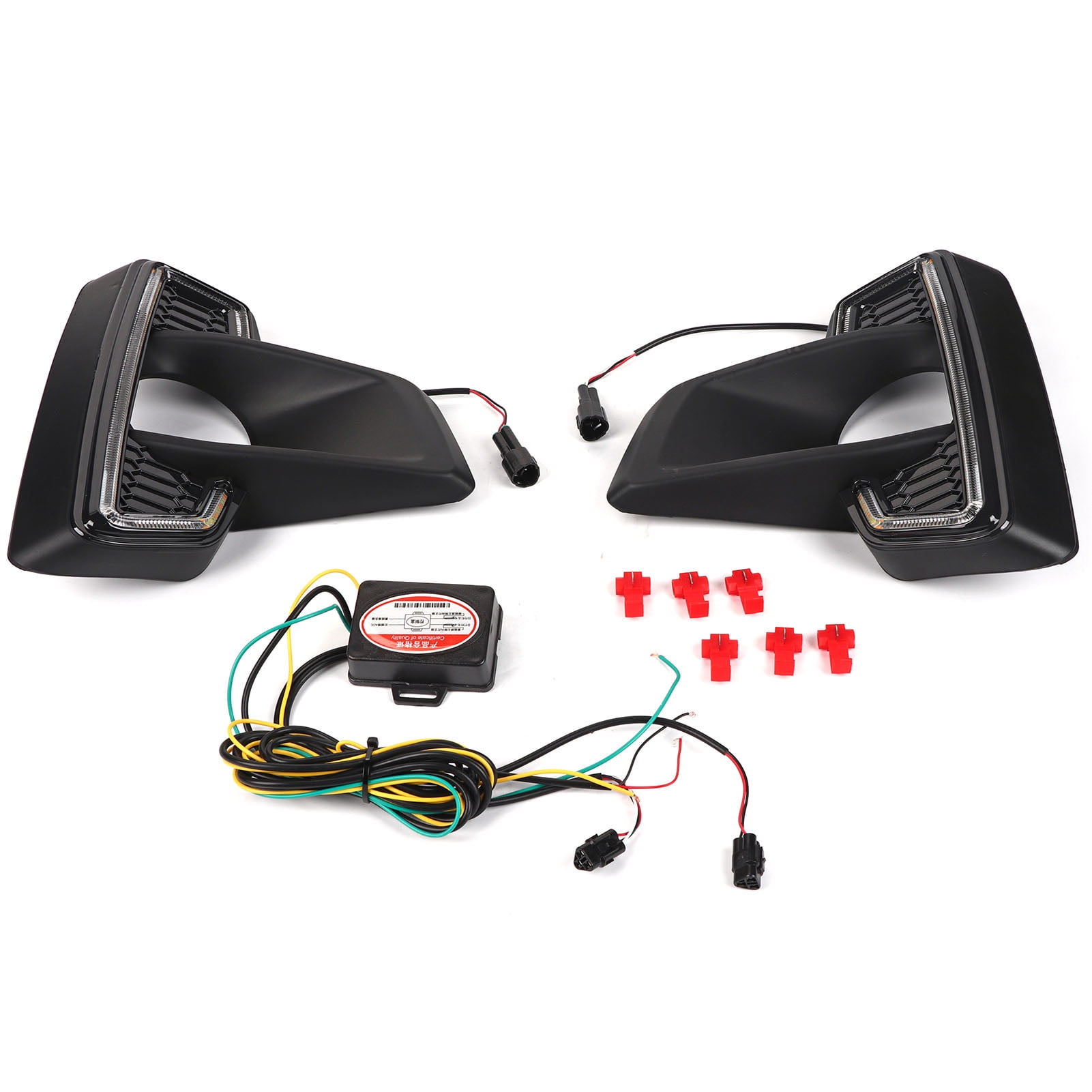 Car Daytime Running Light Turn Signal LED Fog Lamp Cover for 2018 Hilux ...