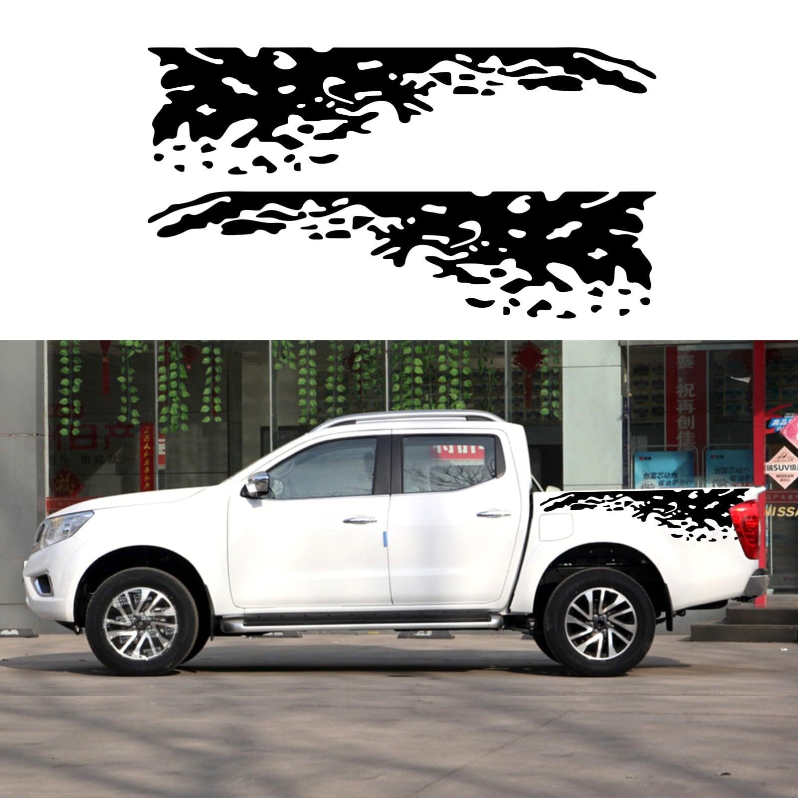 Car Decal Bed Mud Splash Kit Racing Stripe Rear Lathe Decal Vinyl Trim ...