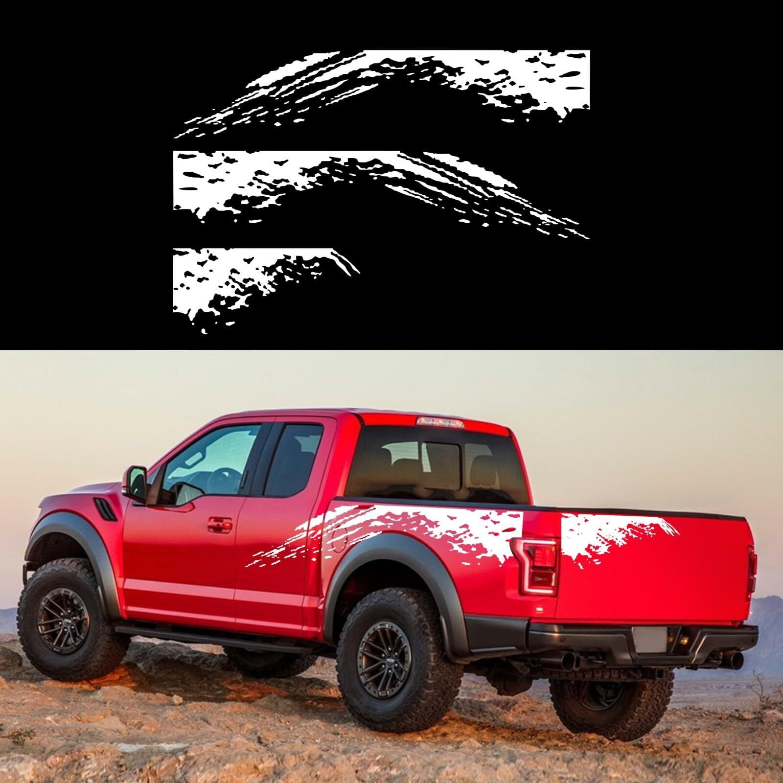 Car Decal Bed Mud Splash Kit Racing Stripe Rear Lathe Decal Vinyl Trim ...