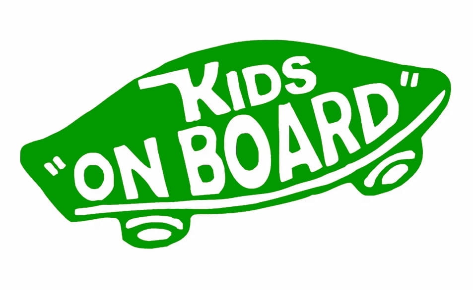 Car Decal Kids On Board Hand Prints 6 Inch Green Professional Sticker ...