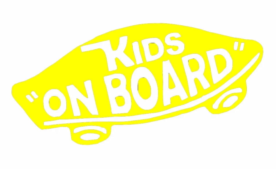 Car Decal Kids On Board Hand Prints 6 Inch Yellow Professional Sticker ...