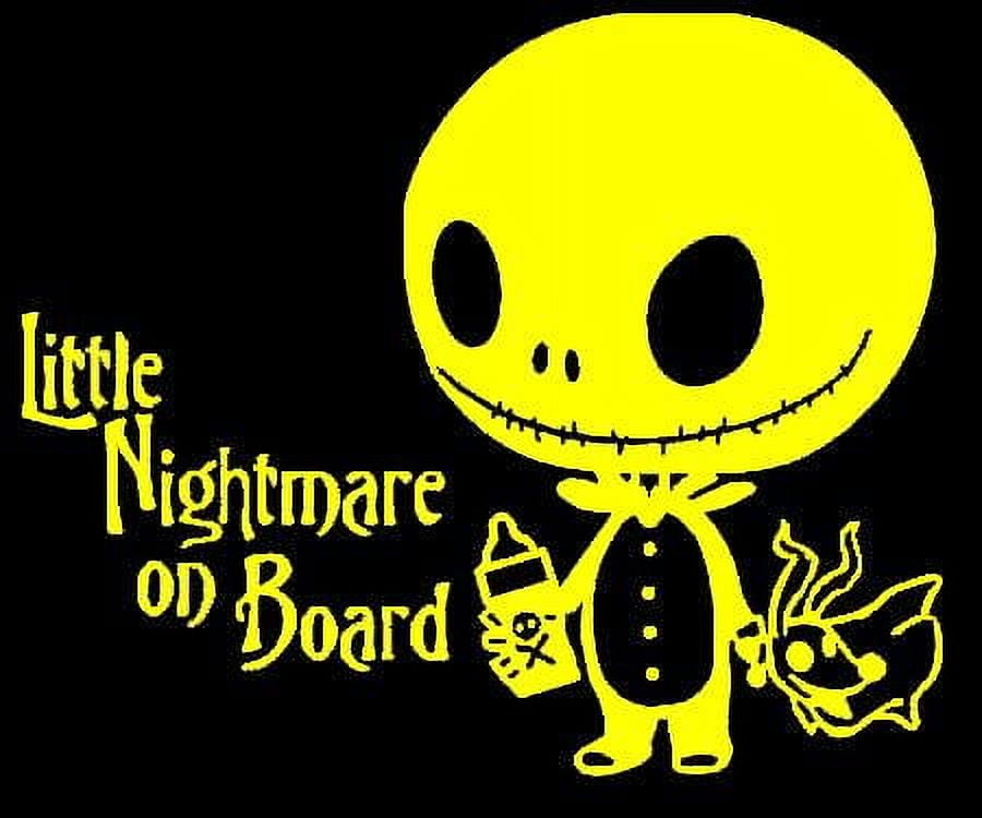 Car Decal Nightmare On Board Jack Skellington 6 Inch Yellow ...