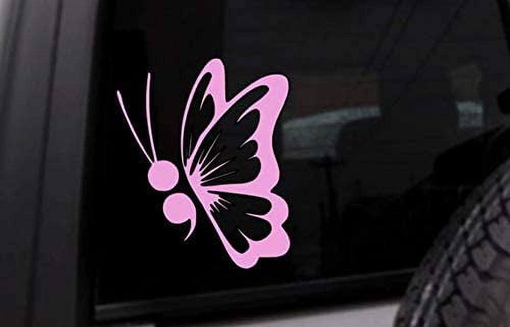Car Decal Semicolon Butterfly Suicide Awareness 6 Inch Professional ...