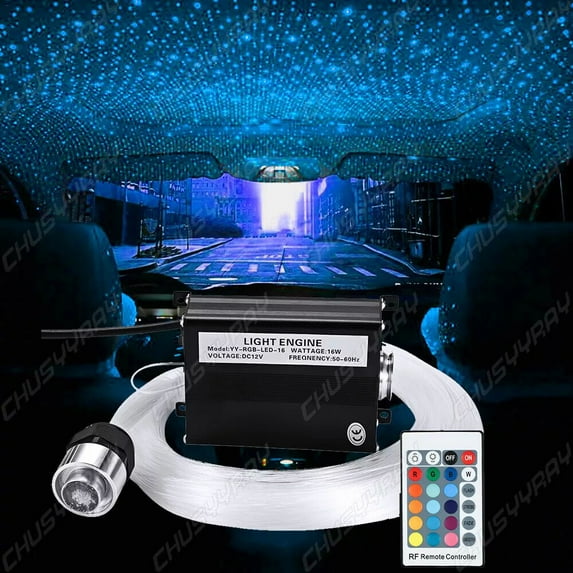 Car Decor RGBW Remote LED Fiber Optic Star Ceiling Light Glow Shooting ...
