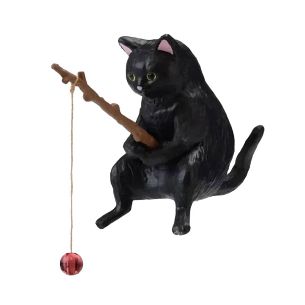 Car Decoration Fishing Cat Car Interior Decoration Cute Resin Car ...