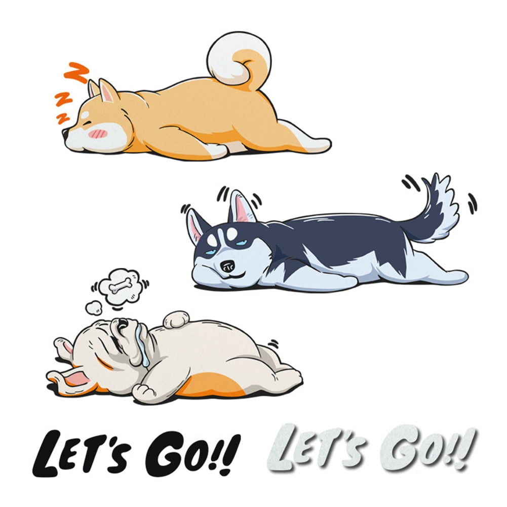 Car Decorative Stickers Reflective Lying Dogs Scratch Cover Funny ...