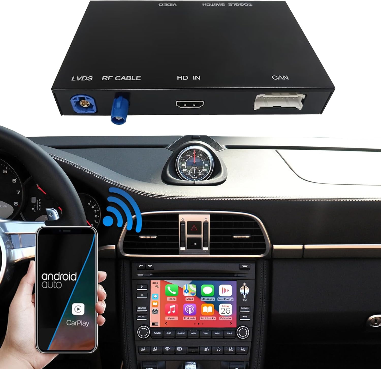 Car Decorder Wireless Carplay Android Auto for Porsche with PCM 3.1 ...