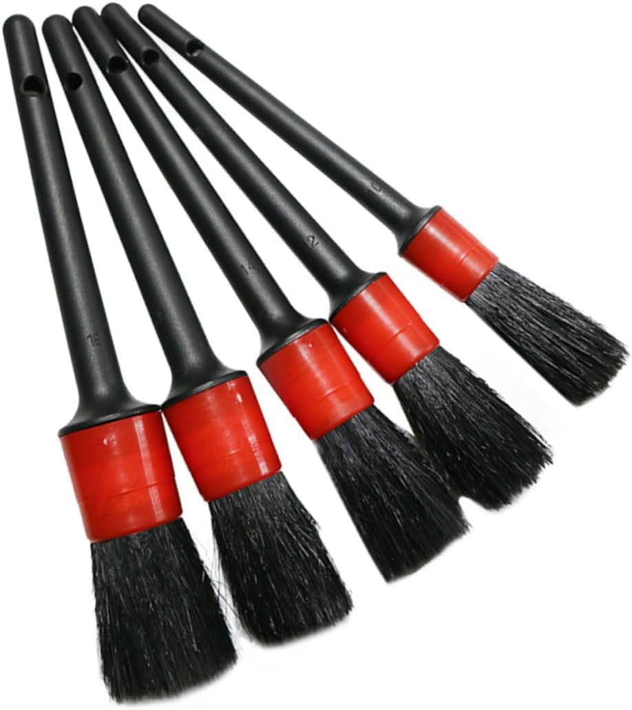 Car Detail Brush 5PCS Durable Round Long Handle Plastic Wheel Brush ...