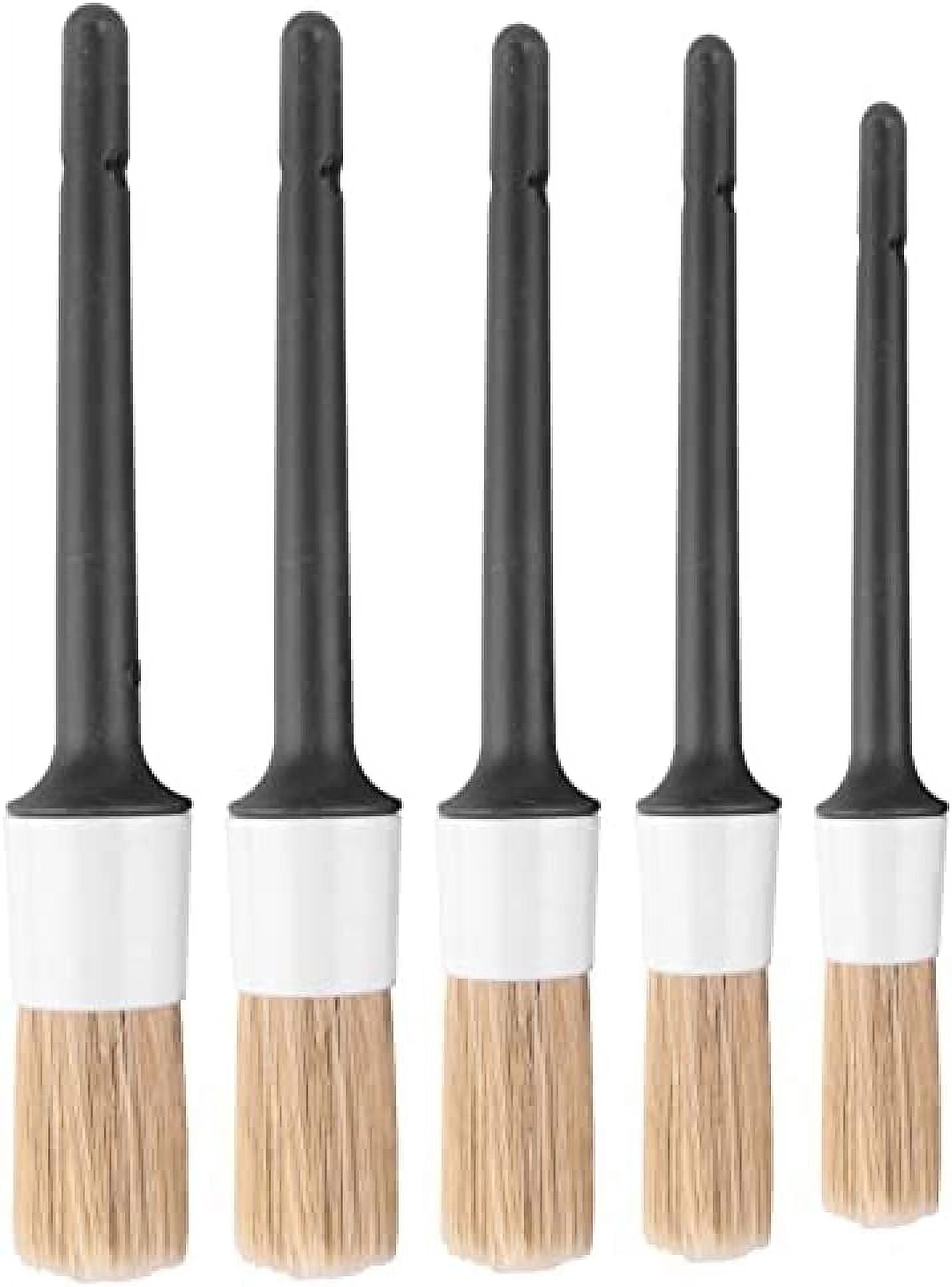 Car Detailing Brush Set, Natural Boar Hair Detail Brush (Set of 5), for ...