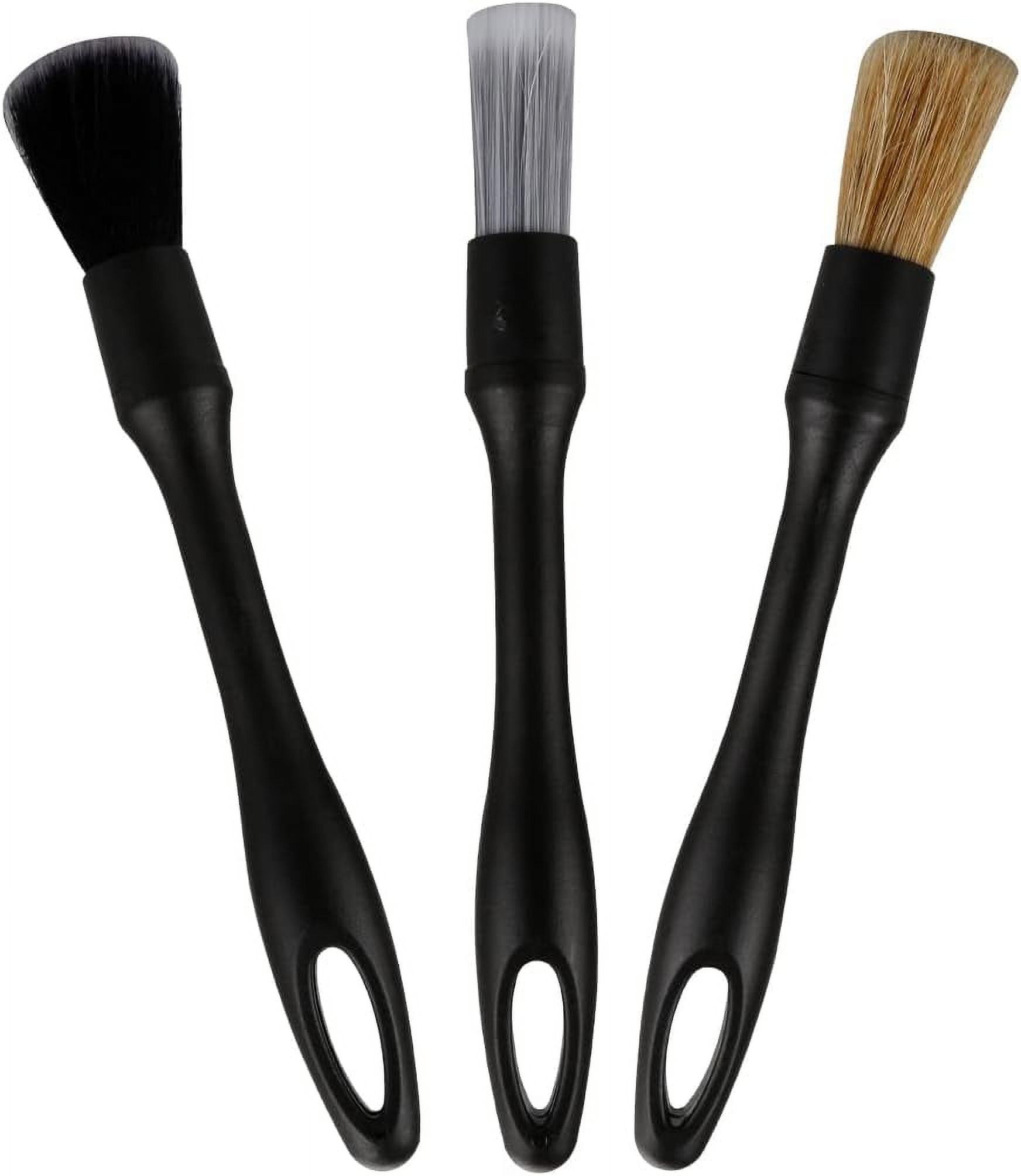 Car Detailing Brush Set - Natural Boars Hair Detail Brush, Ultra-Soft ...