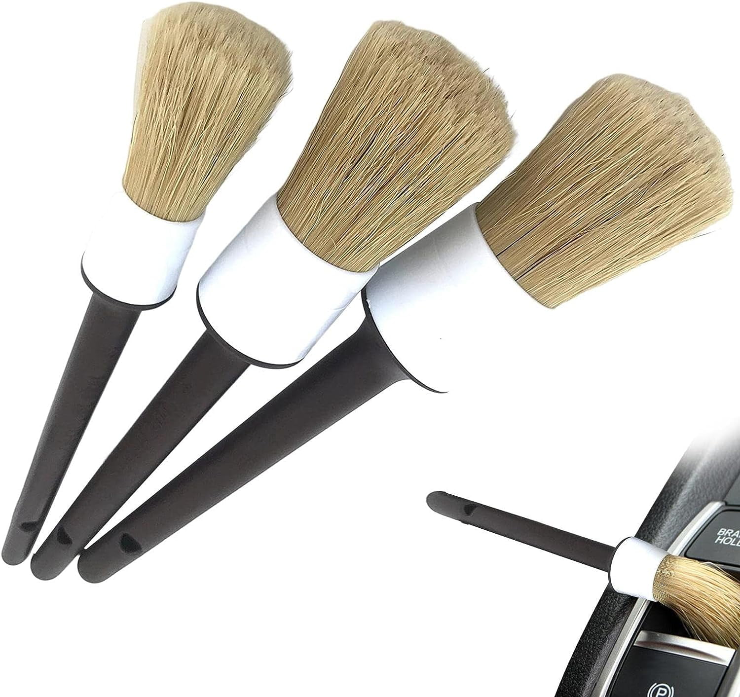 Car Detailing Brushes Interior - Ultra Soft Boars Bristles Car Detail ...