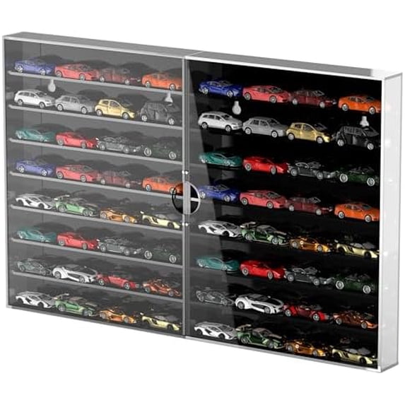 Car Display Case, 1/64 Scale Toy Cars Wheels Display Case, 2Pcs Acrylic ...