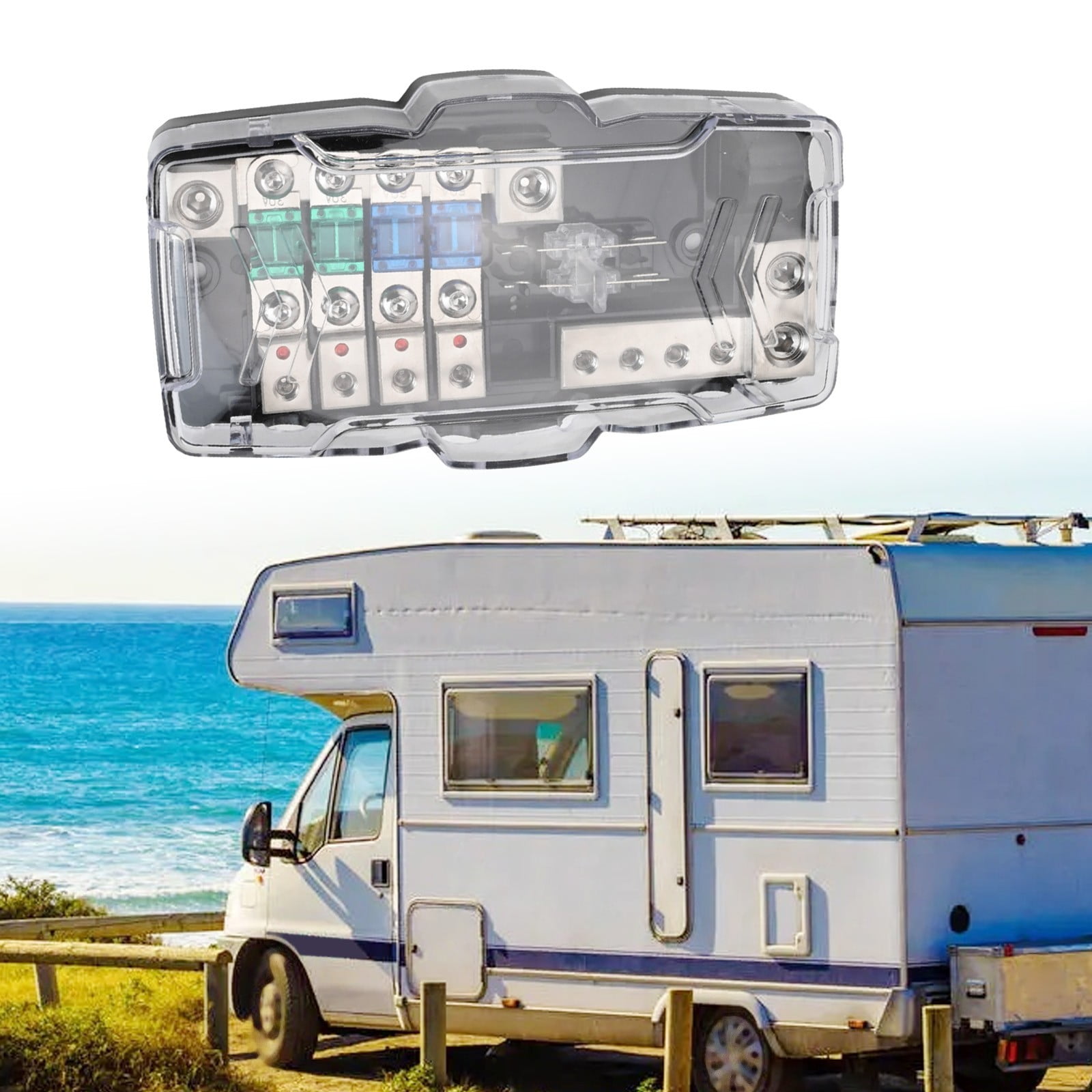 Car Distribution Block Car Battery Power Distribution 4-Way Fuse Holder ...