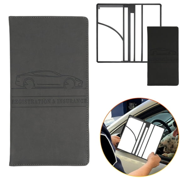 Car Document Holder Organiser, Leather Vehicle Insurance and ...