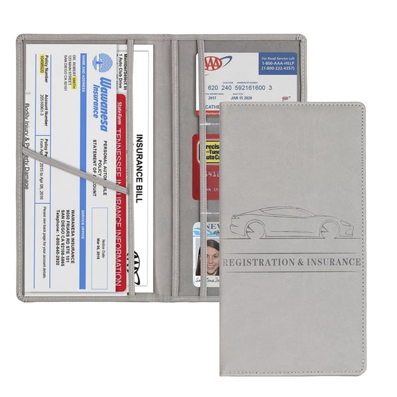 Car Document Holder Wallet, Registration Insurance Card Organizer ...