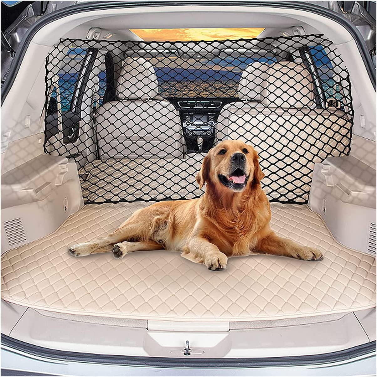 Car Dog Net Barrier 47" Pet Restraint Net Vehicle Safety Backseat ...