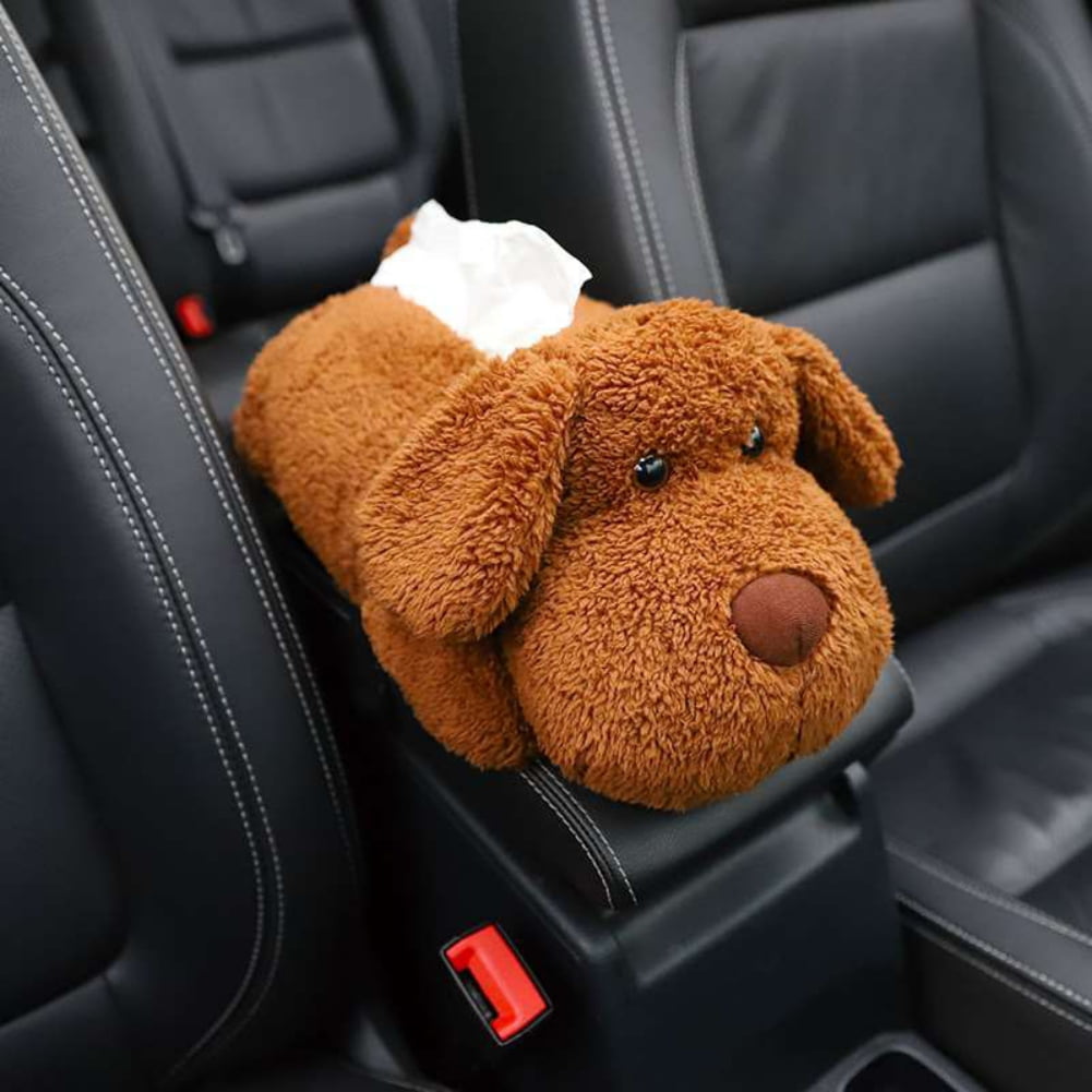 Car Dog Plush Cute Animal Cartoon Tissue Box Drawer Send Paper Towel ...