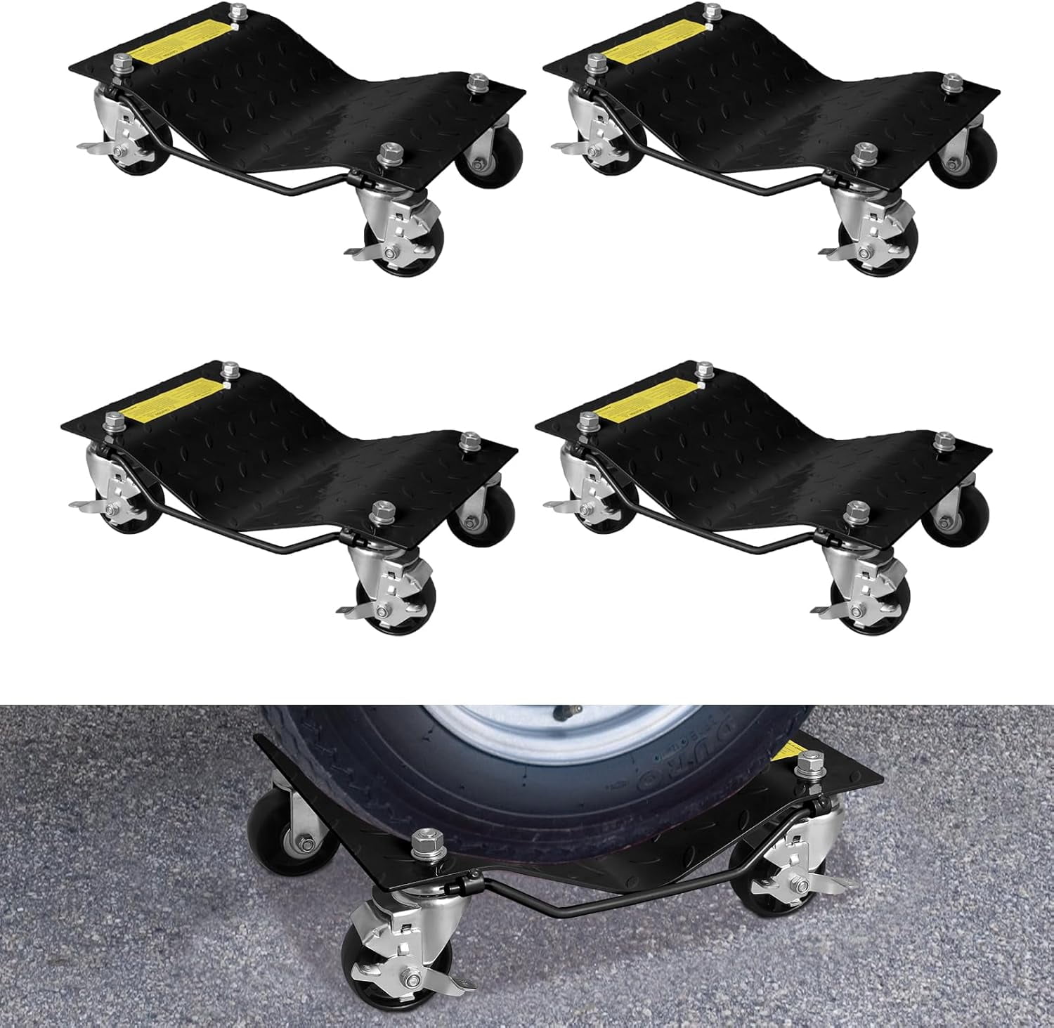 Car Dollies Set of 2 or 4,Dolly for Garage Moving Car,Vehicle Dolly Heavy Duty for Motorcycles ...