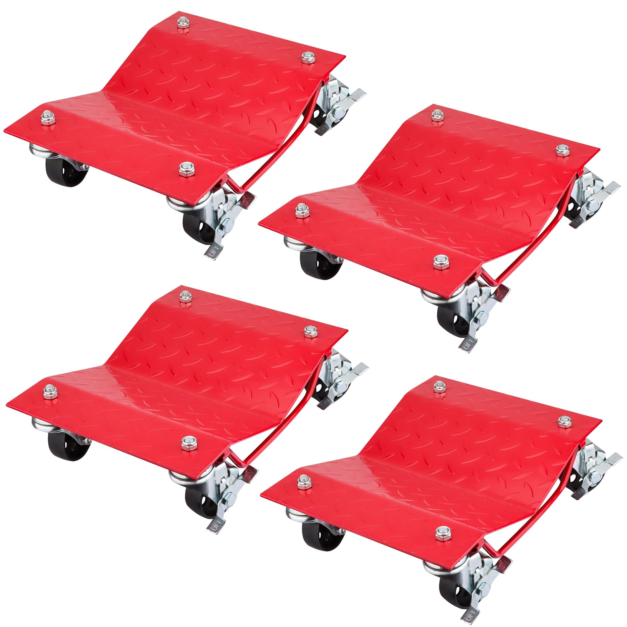 Car Dolly Set of 4, 6000 lbs/2722 kg Capacity Wheel Dolly, Heavy Duty ...