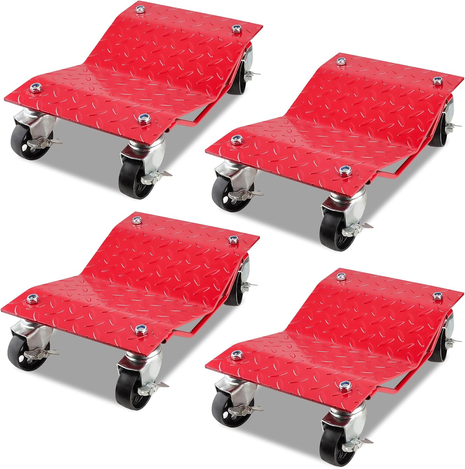 Car Dolly Set of 4, 6000 lbs/2722 kg Capacity Wheel Dolly, Heavy Duty ...