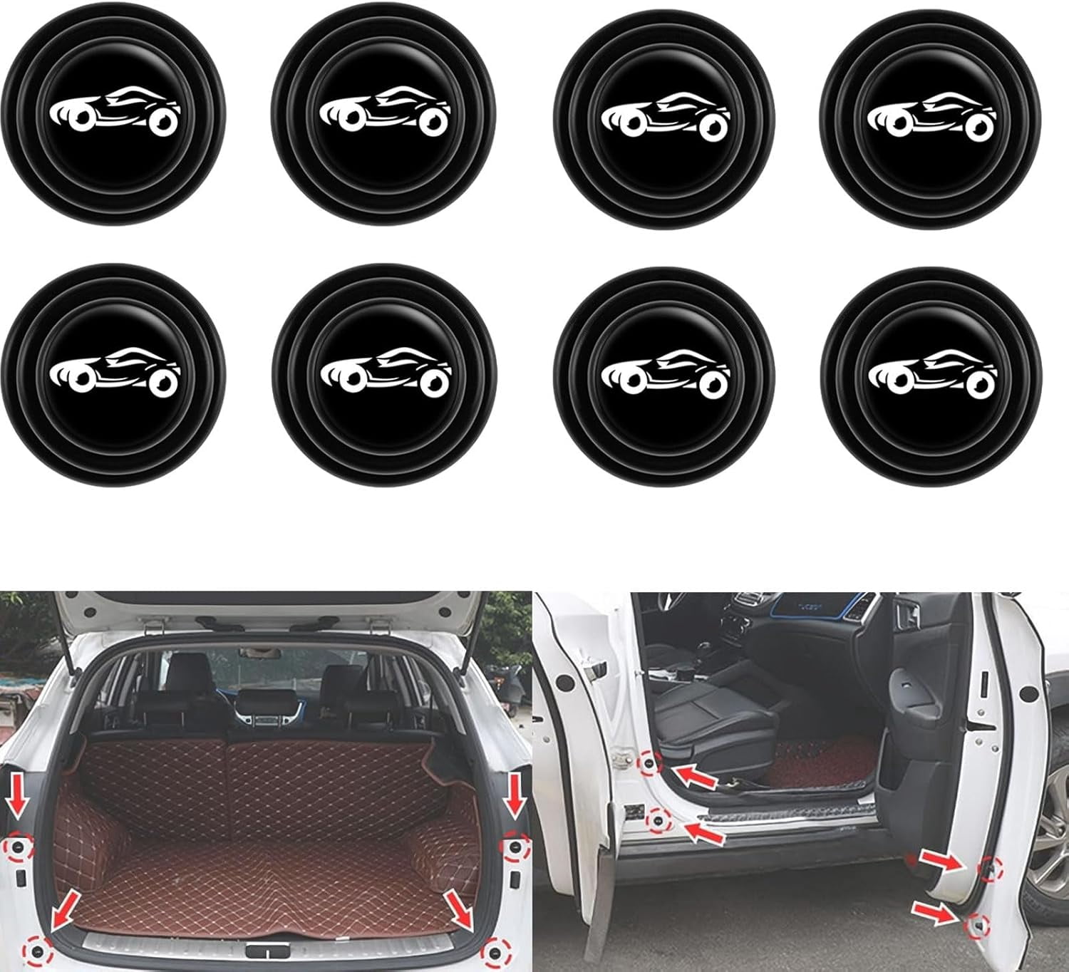 Car Door Bumper Protection Pads, Universal Sealing Rubber Pad ...
