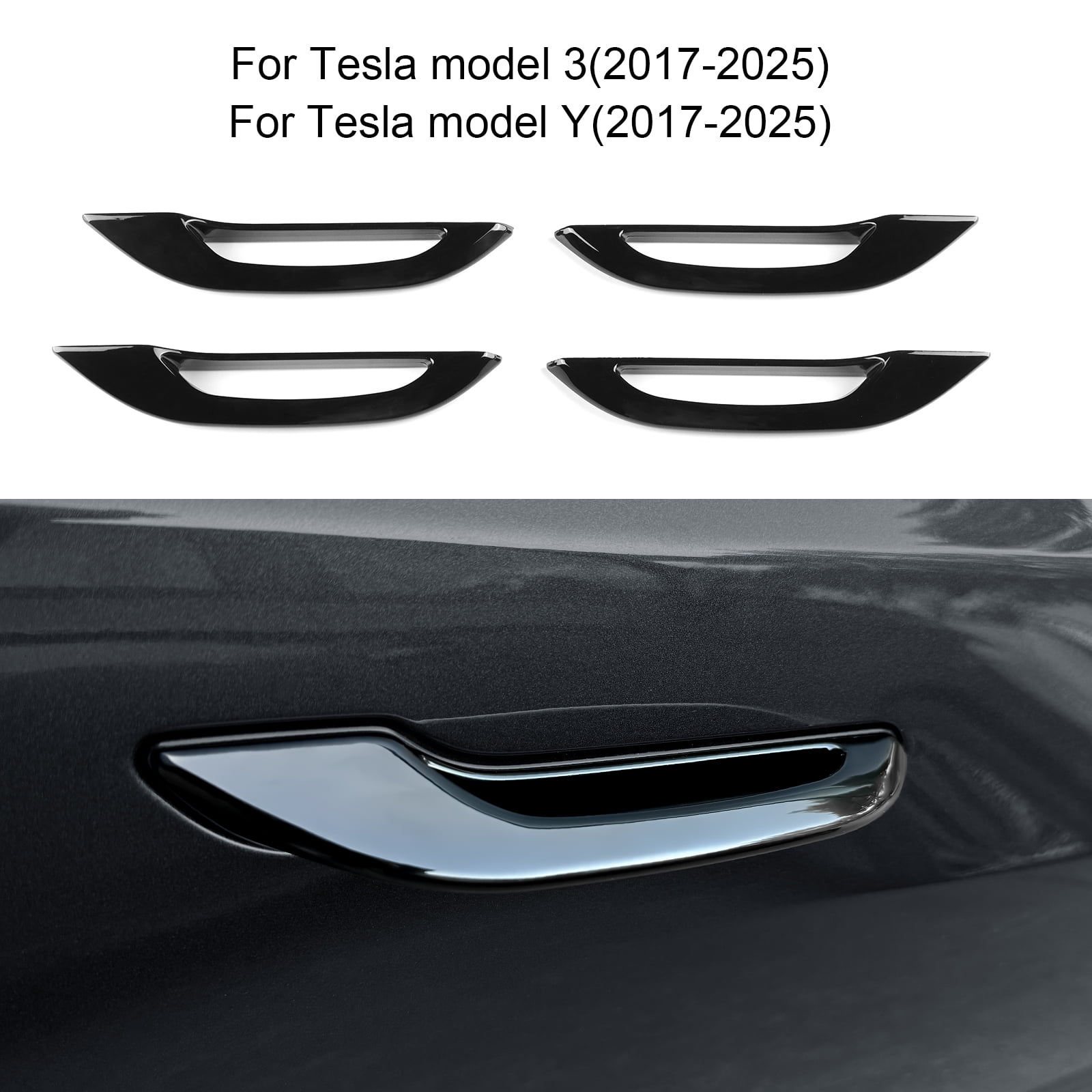 Car Door Handle Cover ABS Material for 2017-2025 Tesla Model 3 & Model ...