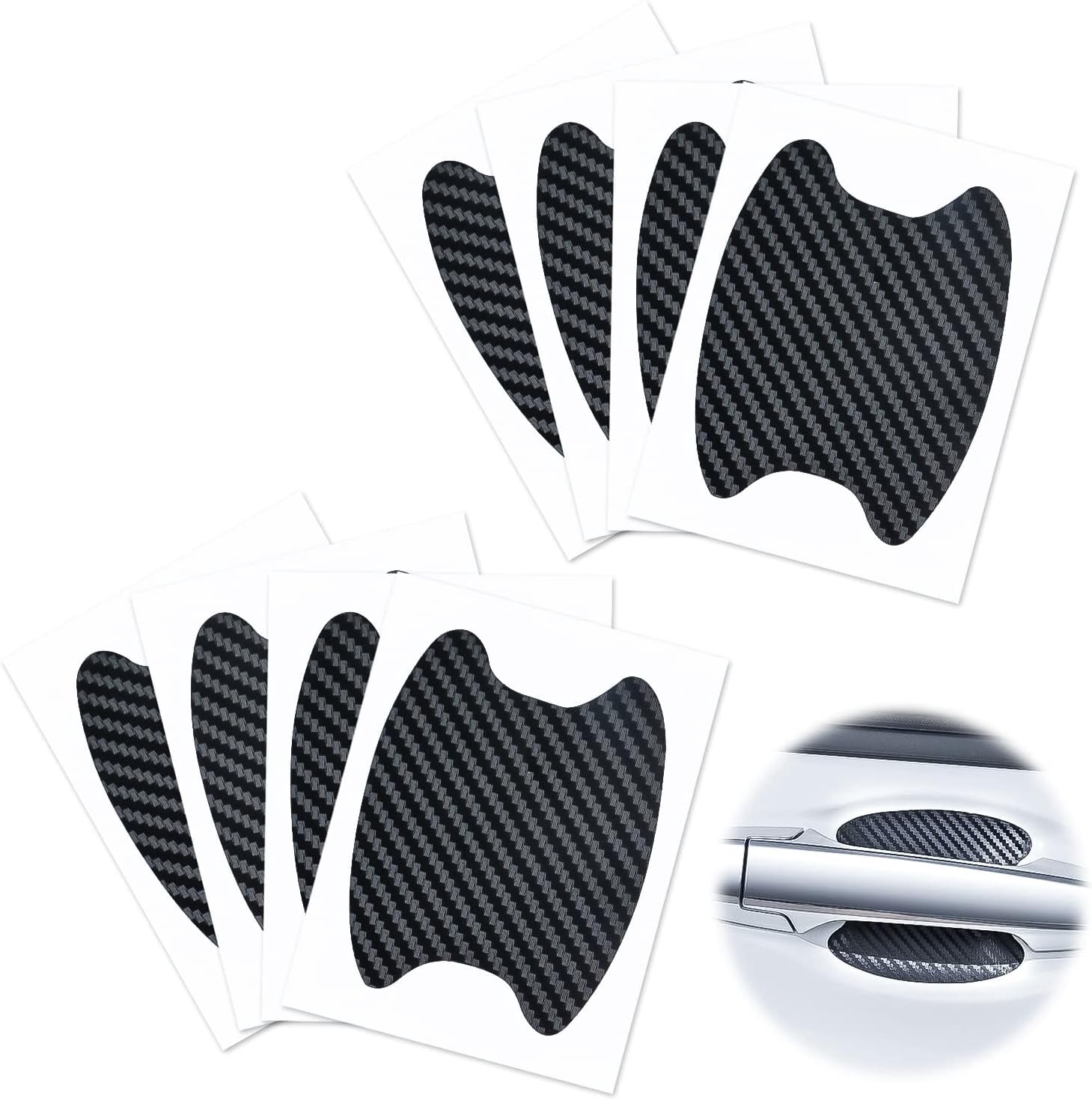 Car Door Handle Protectors Film Set, 8 Pieces Carbon Fiber Car Door ...