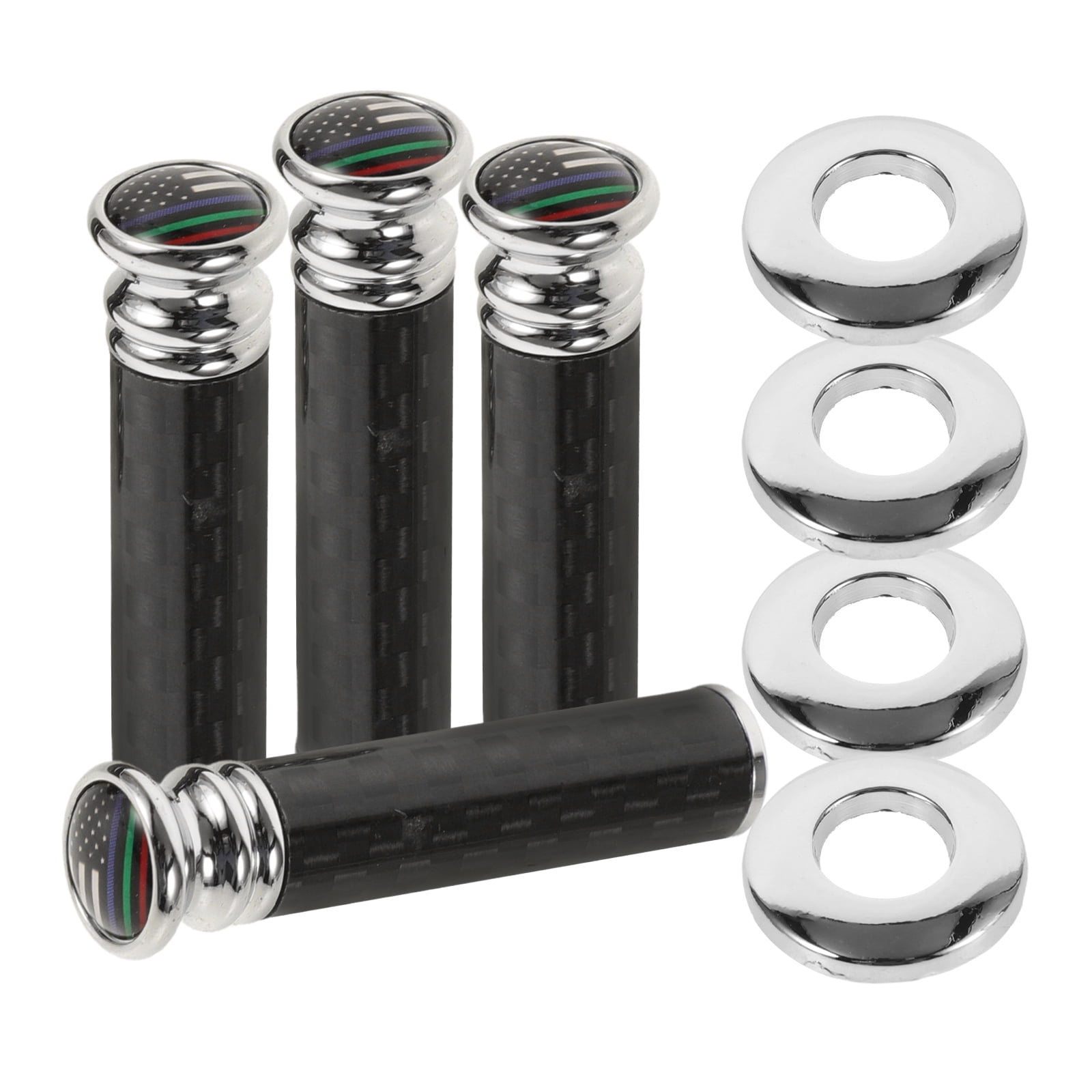 Car Door Lock Knob: 4 Sets Carbon Fiber Door Lock Bolt Pin Cover Stick ...