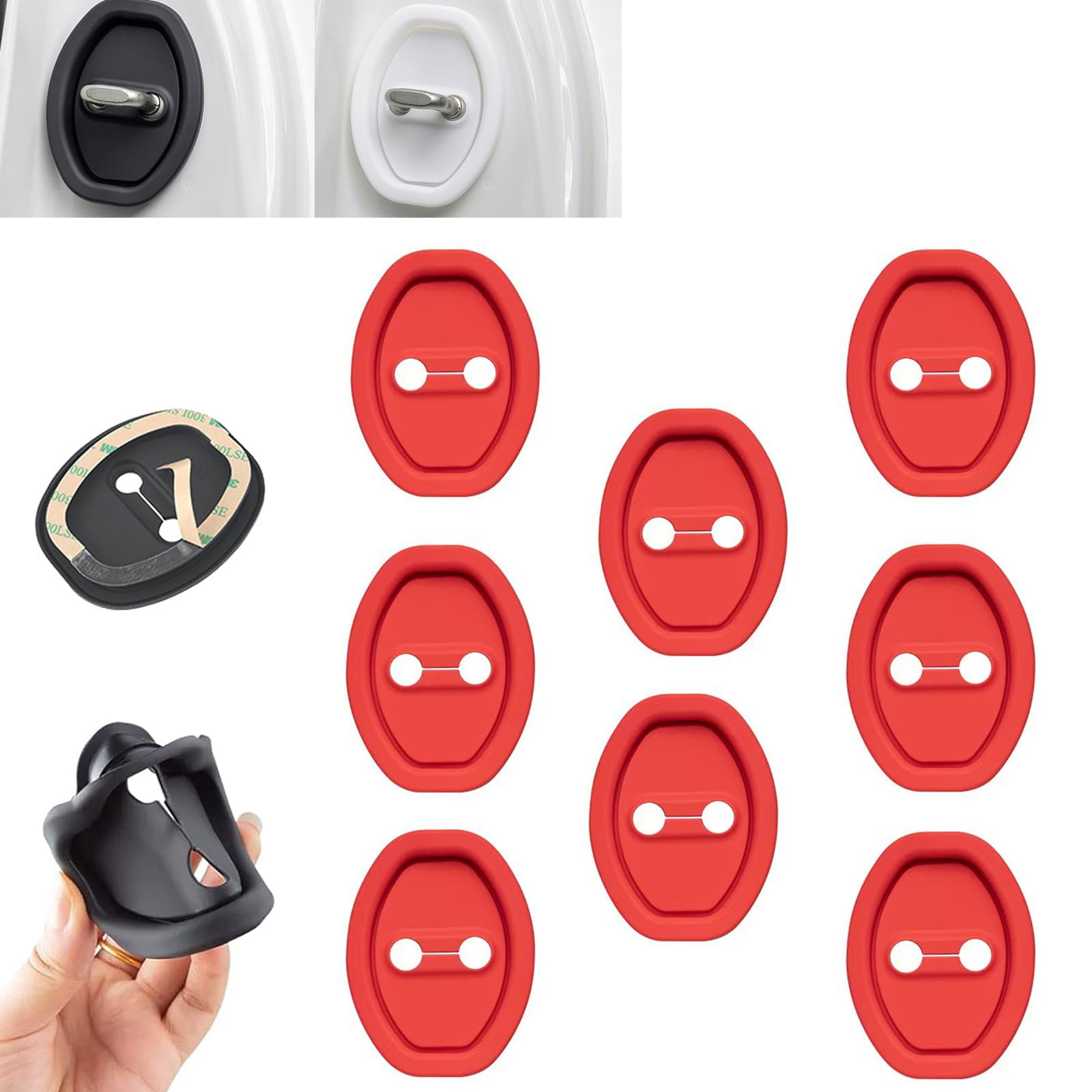 a Car Door Lock Silicone Protective Pad, Universal Door Latch Cover ...