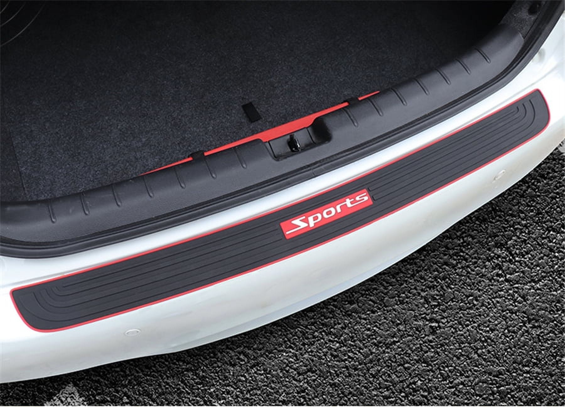 Car Door Scuff Sill Cover Panel Step & Rear Trunk Edge Rubber Protector ...