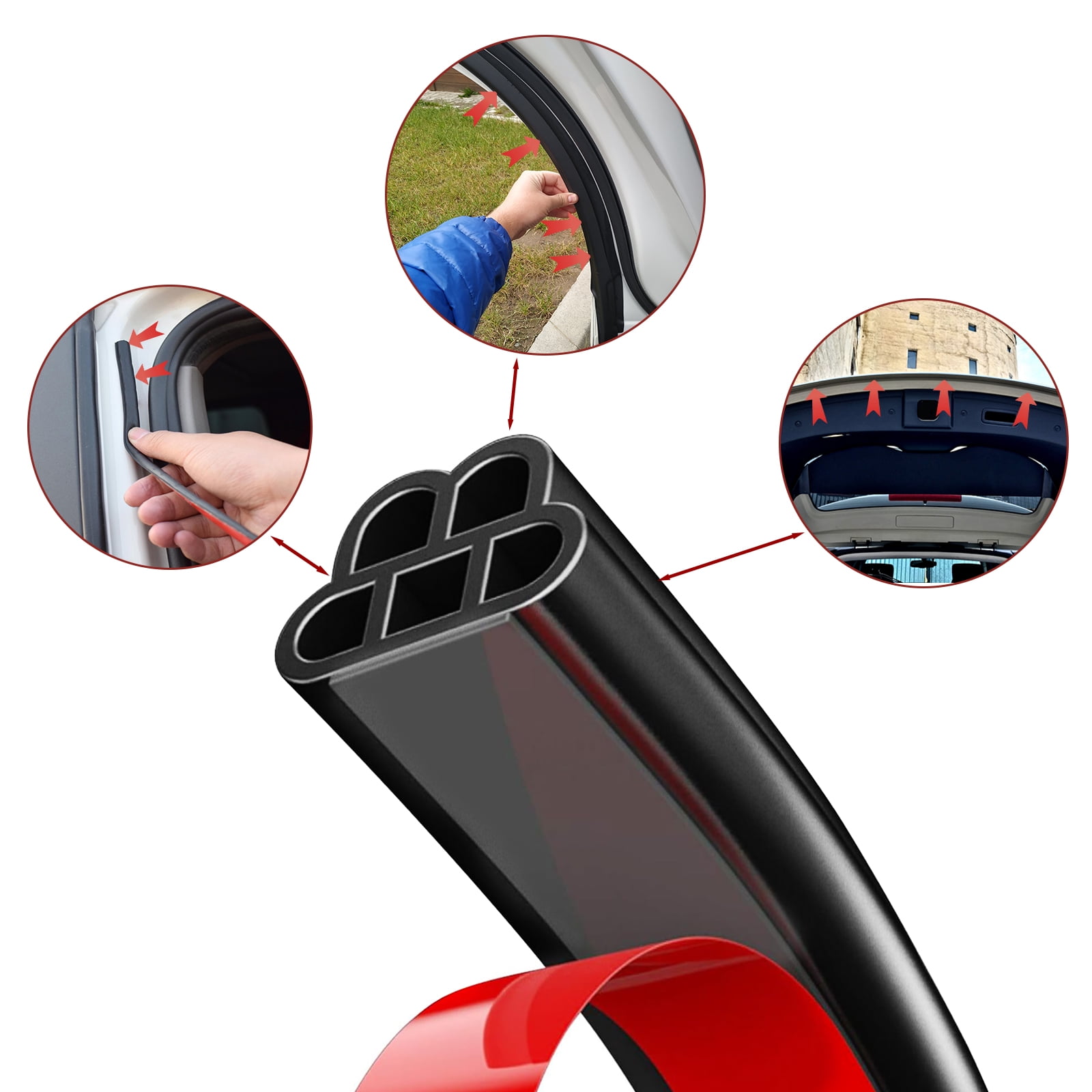 Car Door Seal Strip 16 Meters Rubber Car Weather Stripping Self ...