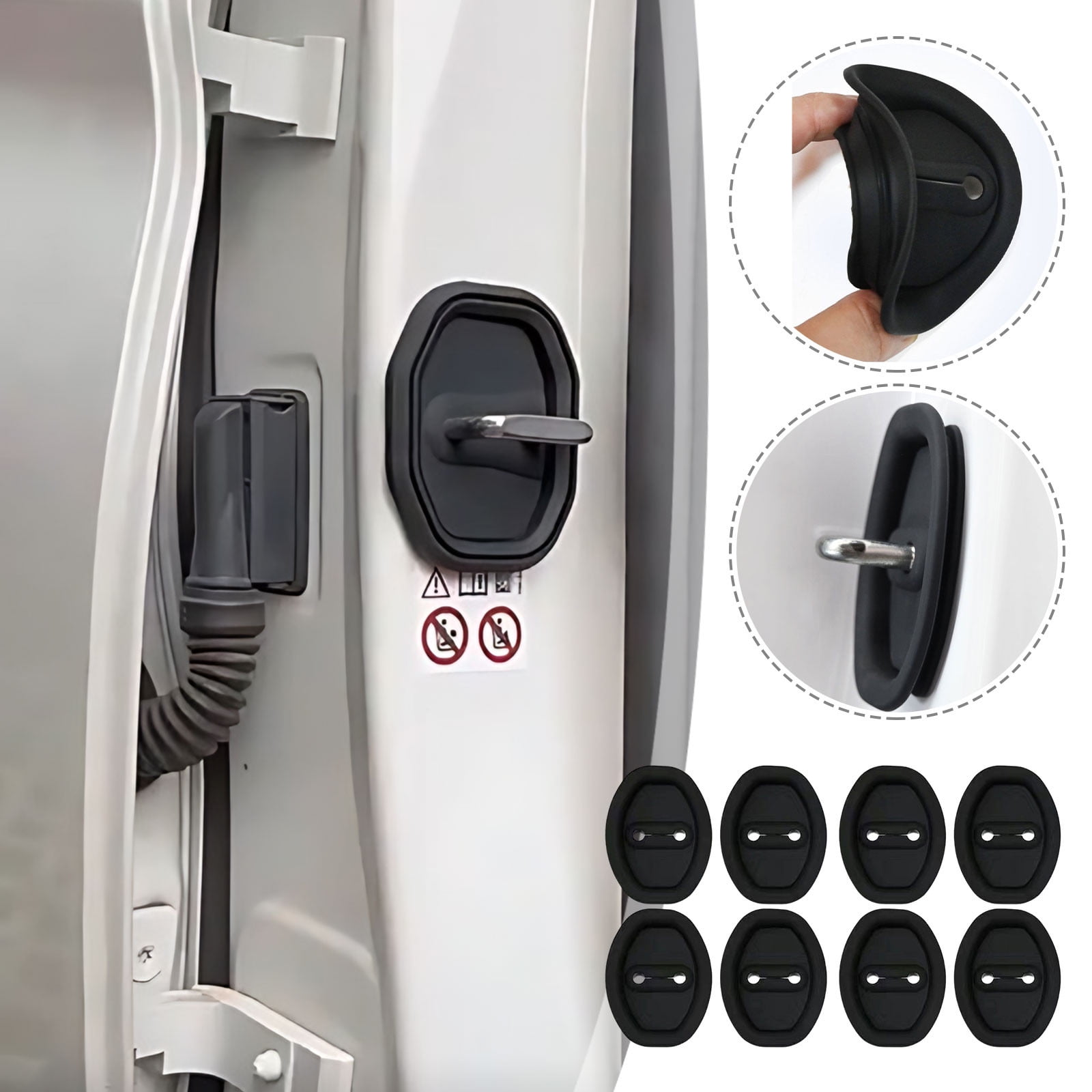 Car Door Shock Absorber, Door Latch Cover Car Door Lock Silicone Cover, Silicone Silent ...